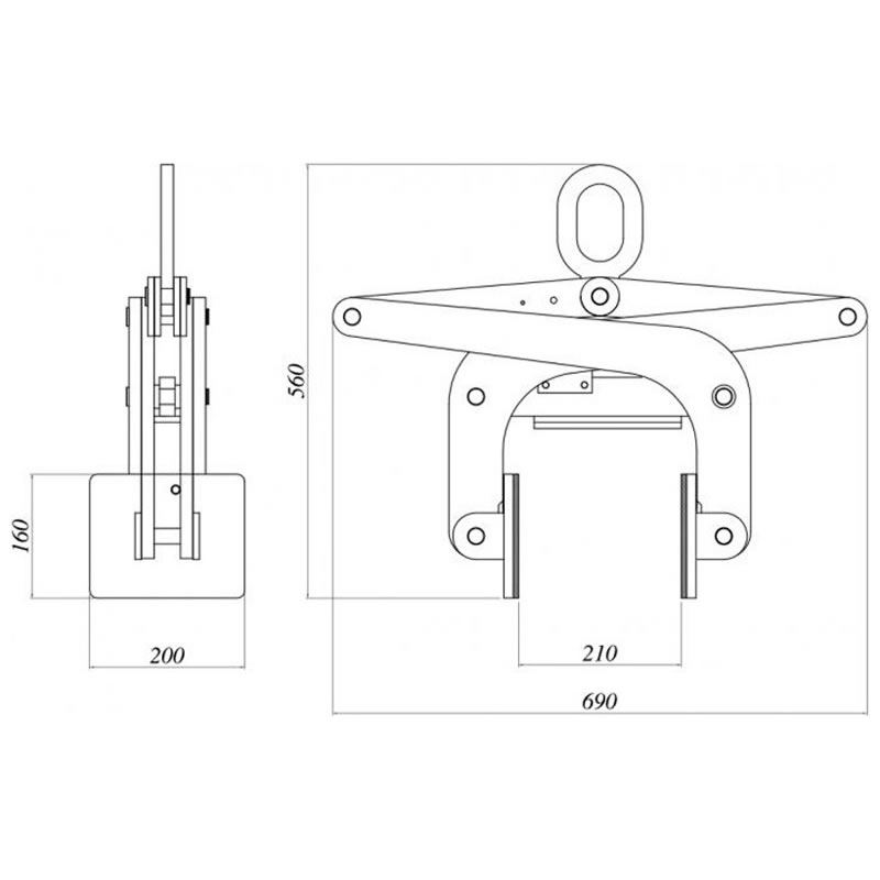1000kg Grab Slab Lifter : Scissor Grab Lifter 50mm to 200mm Opening ...