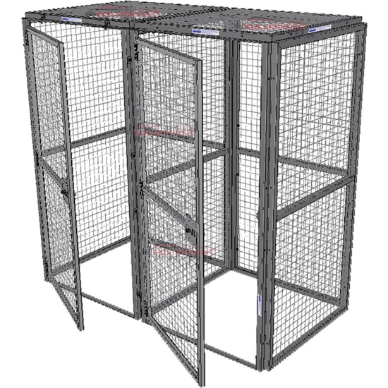Wire Mesh Storage Cage Small with Back and Add-On (Fully Enclosed ...