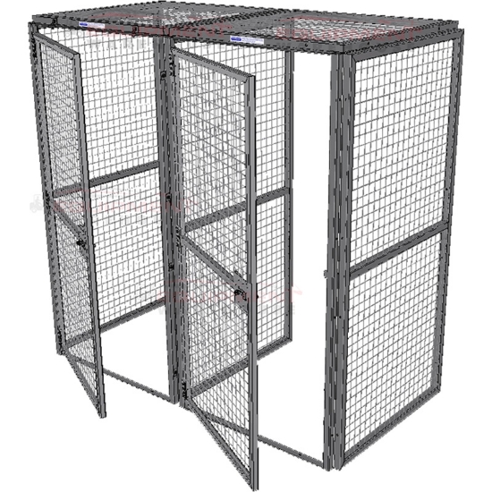Wire Mesh Storage Cage Huge With No Back and Add-On (Wall Positioned ...