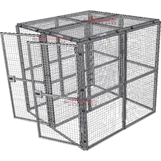 Wire Mesh Storage Cage Huge With Back and Add-On (Fully Enclosed ...